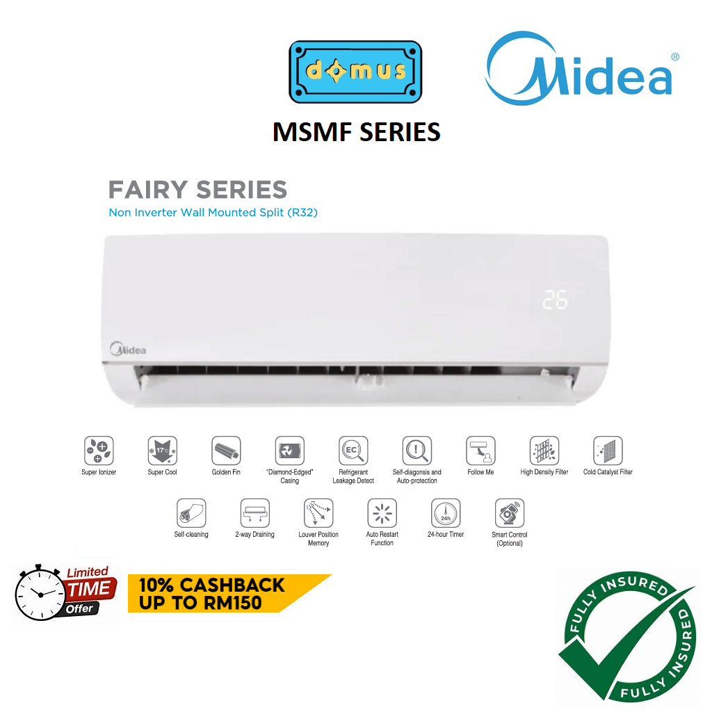 Midea MSMF Series 1HP 1.5HP 2HP 2.5HP Non Inverter Air Conditioner ...