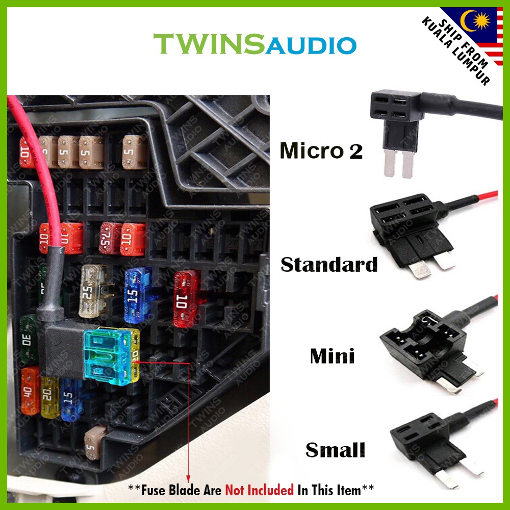 (1pc) Mini , Micro 2 , Standard , Small Car Blade Fuse Tap Holder Quick ...