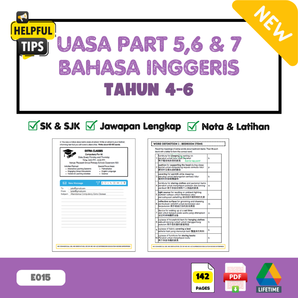 [PDF] UASA SK & SJK BAHASA INGGERIS PART 5 6 7 TAHUN 4 5 6 ENGLISH ...
