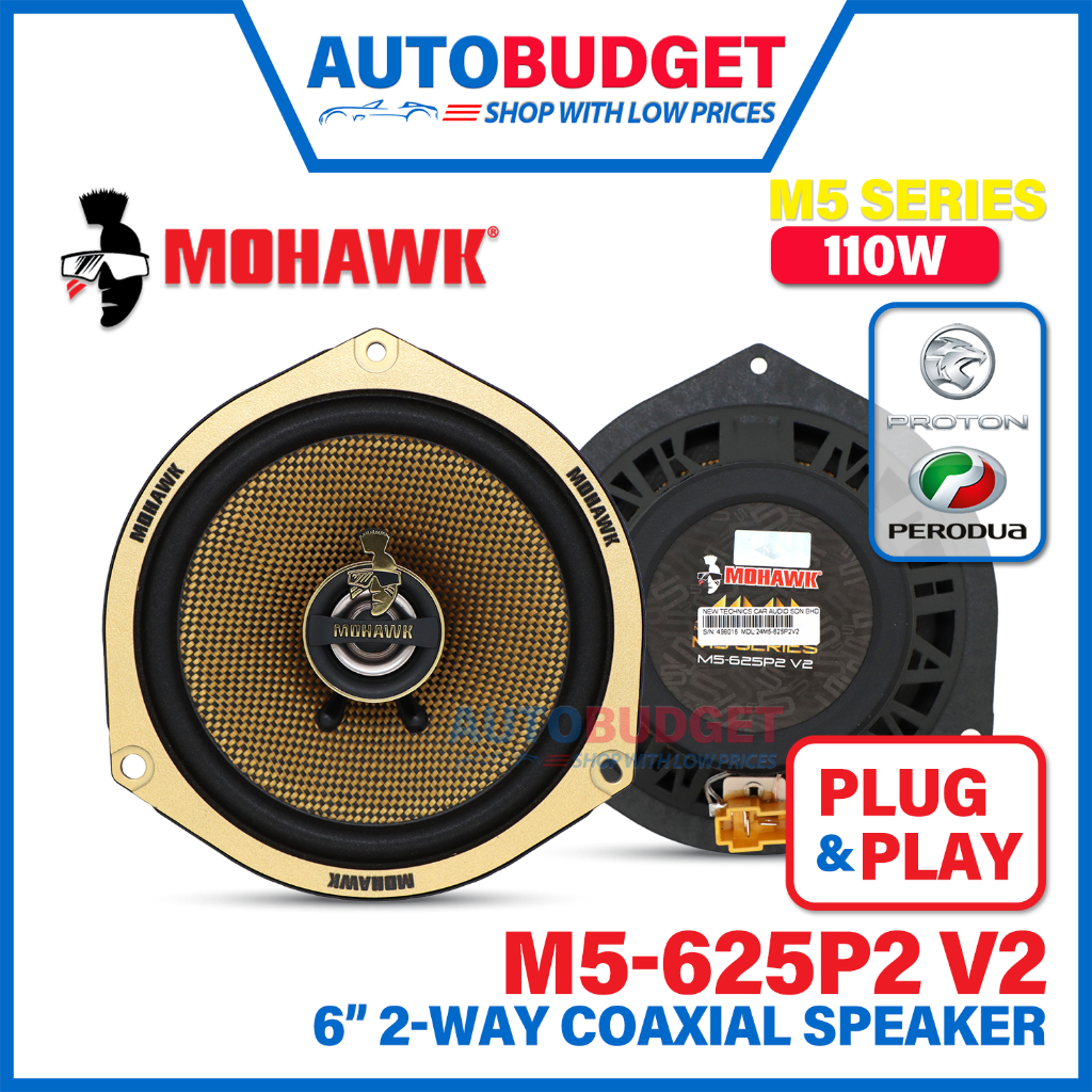 MOHAWK 6 inch 2-Way Coaxial OEM Speaker Proton Perodua M5-625P2 V2 Myvi Viva Axia Saga Speaker ...