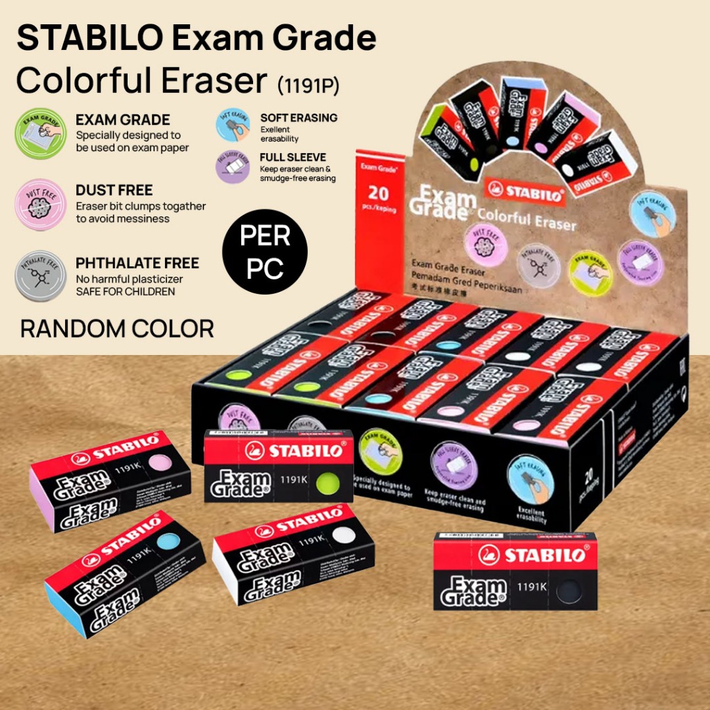 Stabilo Exam Grade Colorful Eraser (1191P) | Shopee Malaysia