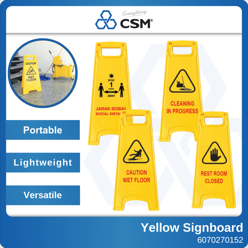 Yellow A-Standing Caution Pvc Floor Folding Sign Board Warning Board ...