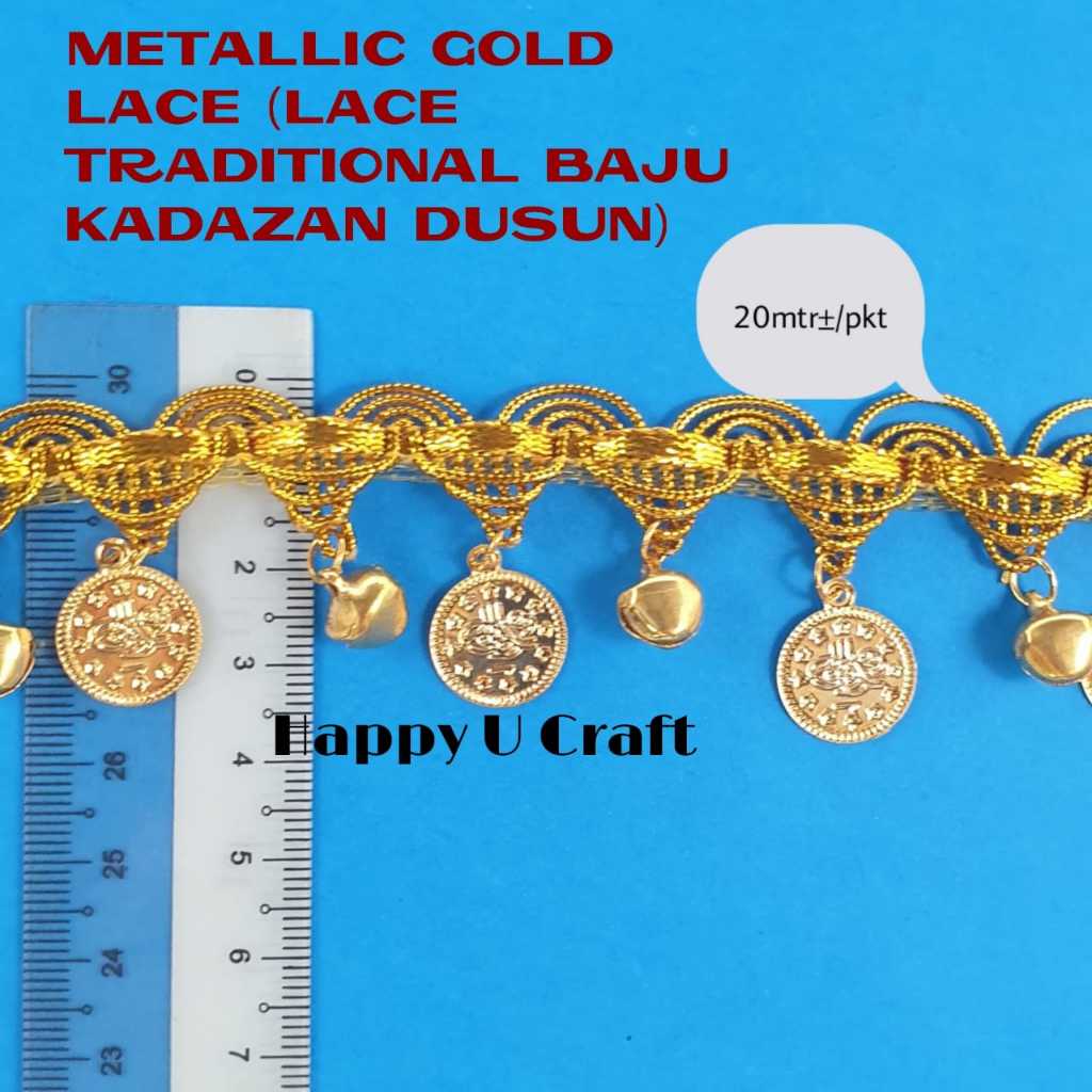 (Ready Stock)Metallic Gold & SIlver Lace/Renda Warna Emas Merah Hijau ...