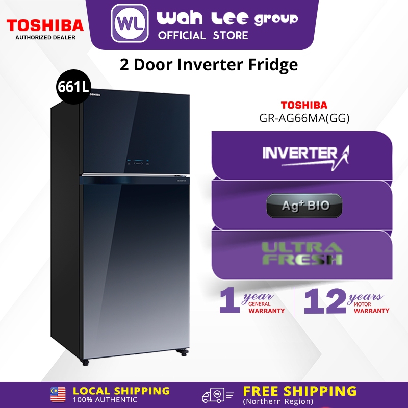 Toshiba GR-AG66MA(GG) 661L 2 Door Duo Hybrid Inverter Refrigerator ...