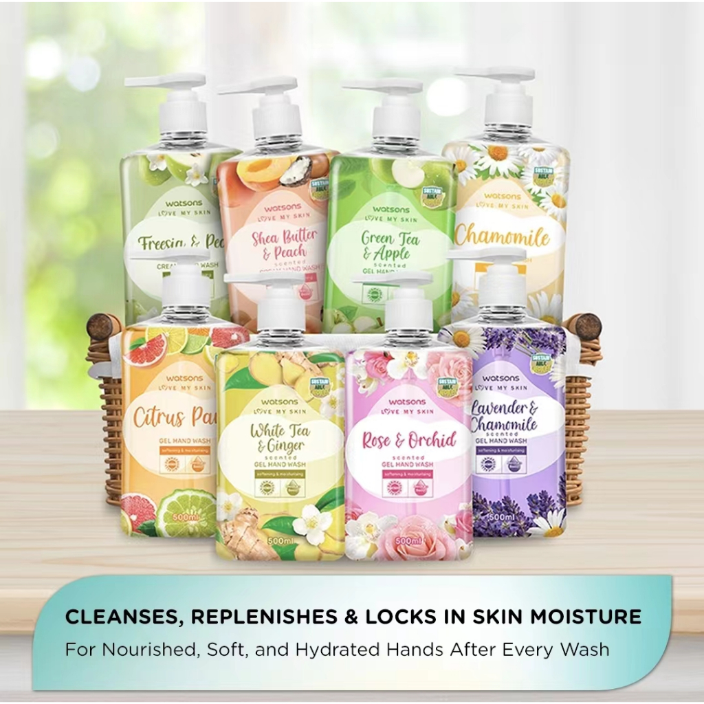 Watsons Watson Hand Cream Wash Gel Hand Wash 500ml Love My Skin Added ...