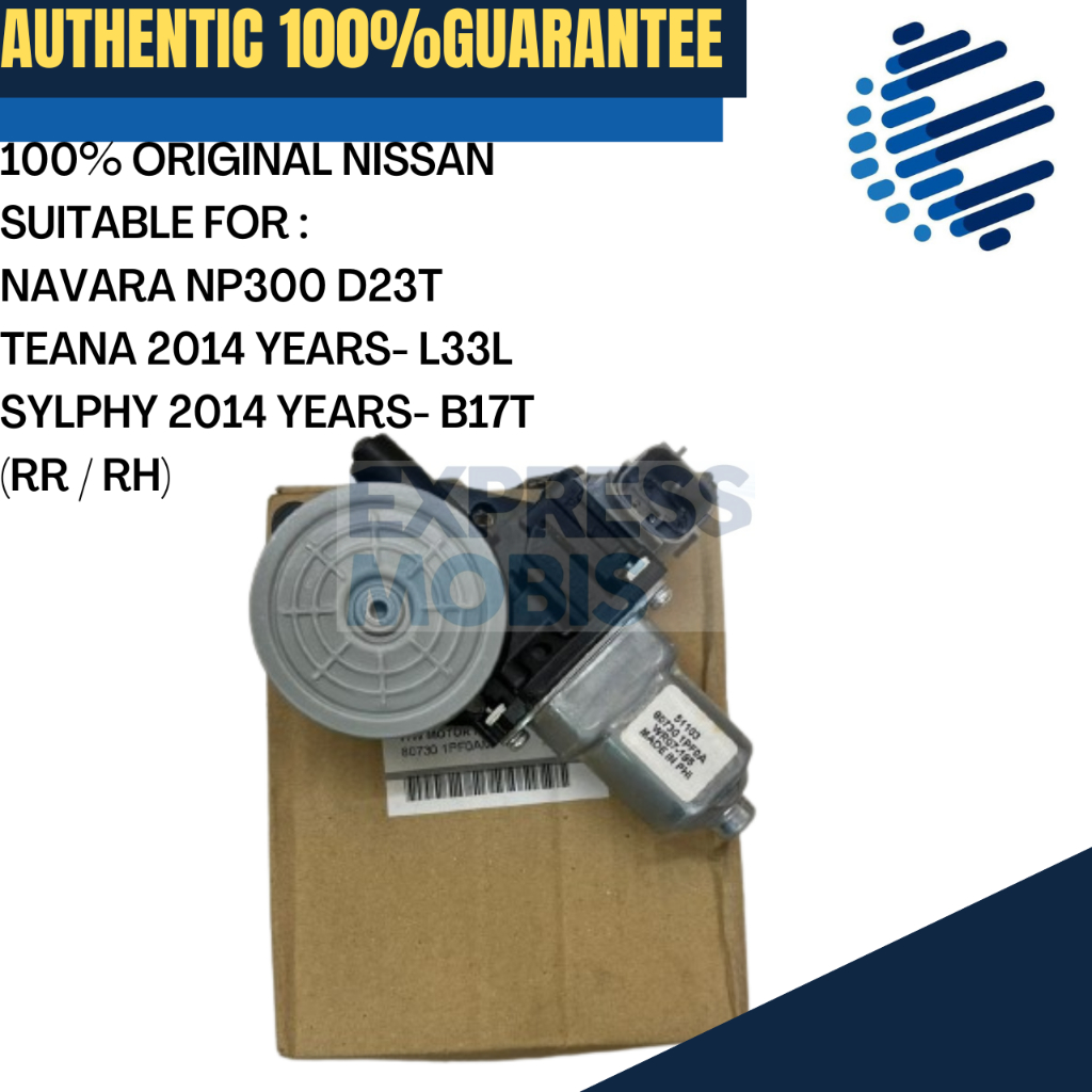 100% ORIGINAL NISSAN POWER WINDOW MOTOR REAR RH 80730-1PF0AM NAVARA NP300 D23T TEANA L33L SYLPHY ...