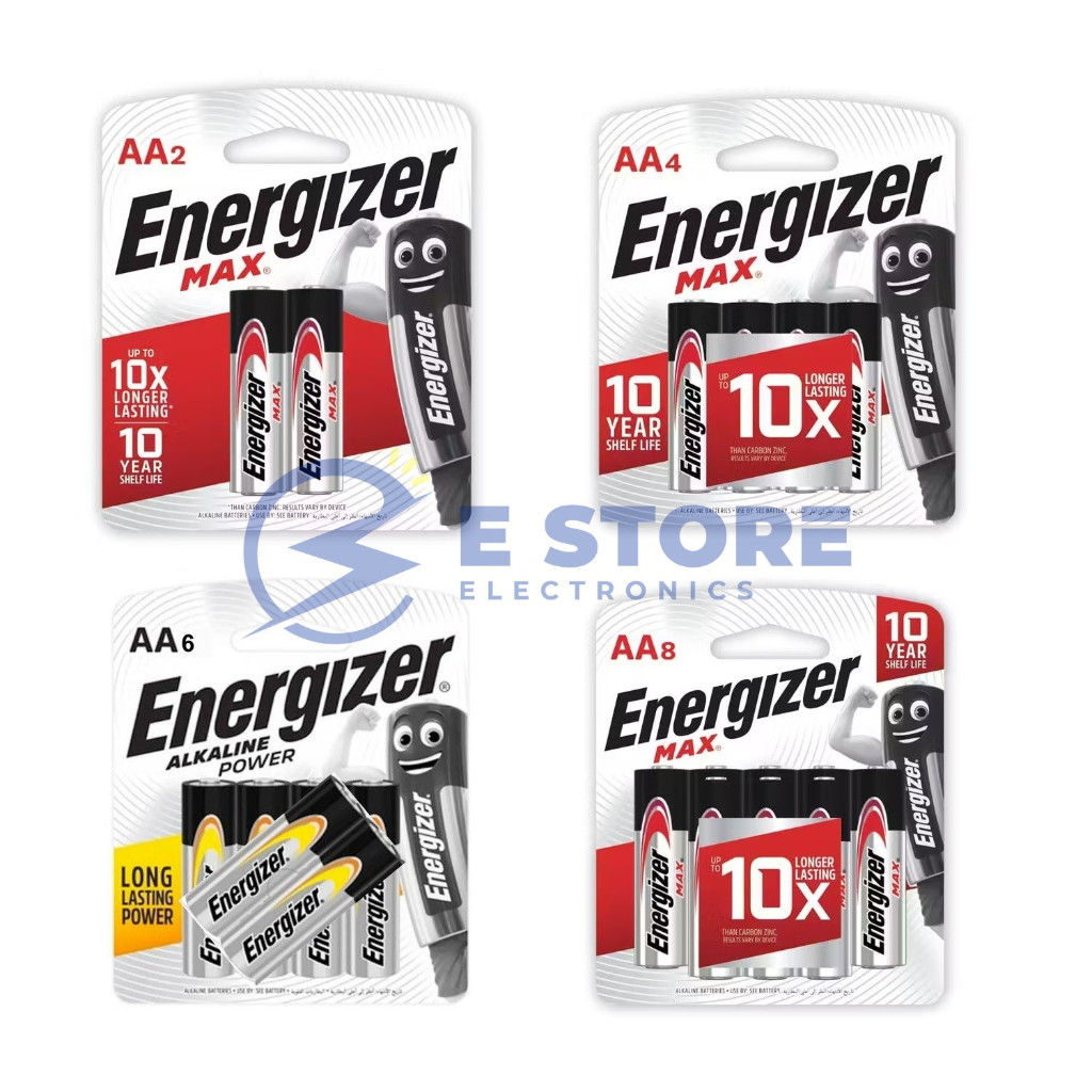 2/4/6/8PCS GENUINE Energizer AA Alkaline Battery 1.5V - E91BP2 / E91BP4 ...