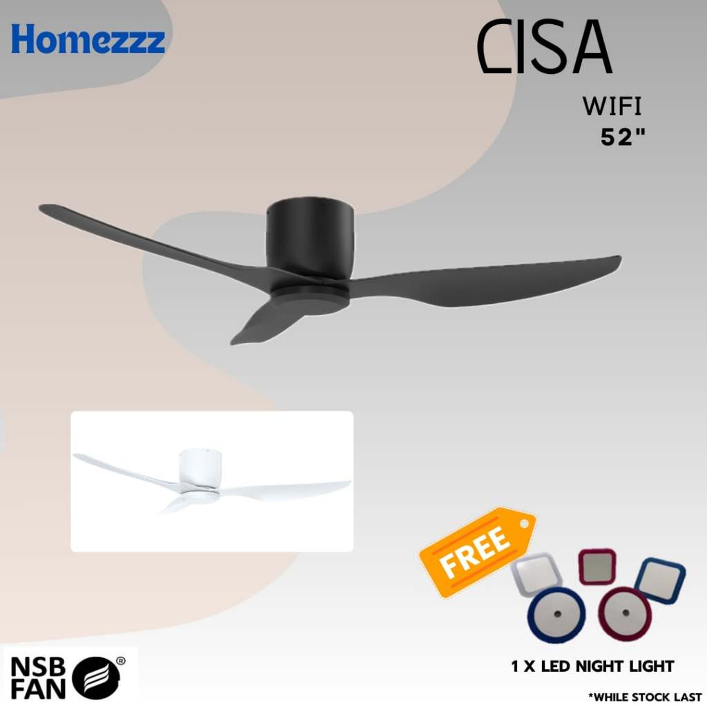 NSB FAN LISA 52 Inch DC motor WIFI with 3 Blades (7 Speeds) REMOTE ...