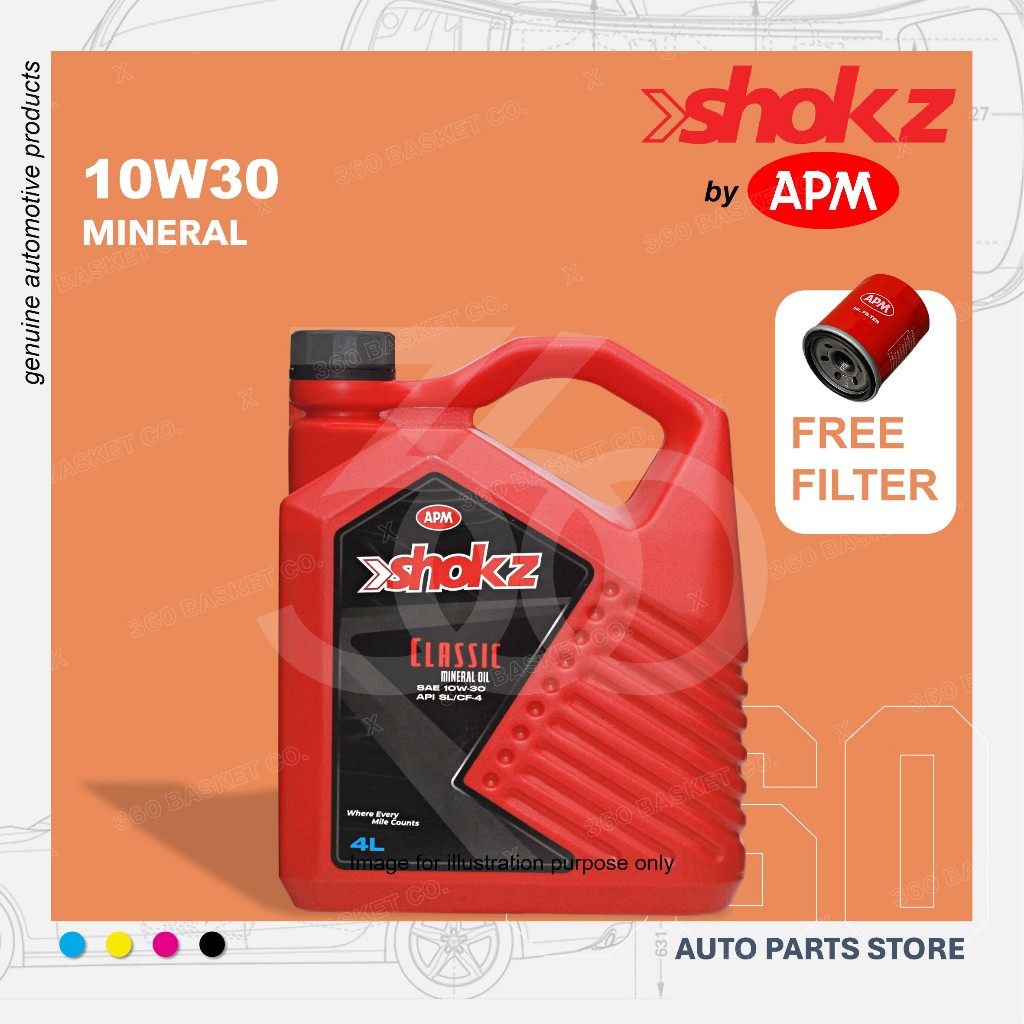 Minyak Hitam Enjin 10W30 Engine Oil (4L) APM SHOKZ for Proton Perodua ...