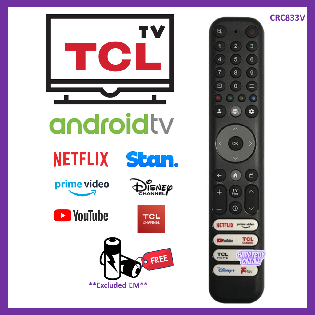 Compatible for TCL 4K QLED Smart Android TV Remote Control CRC833V ...