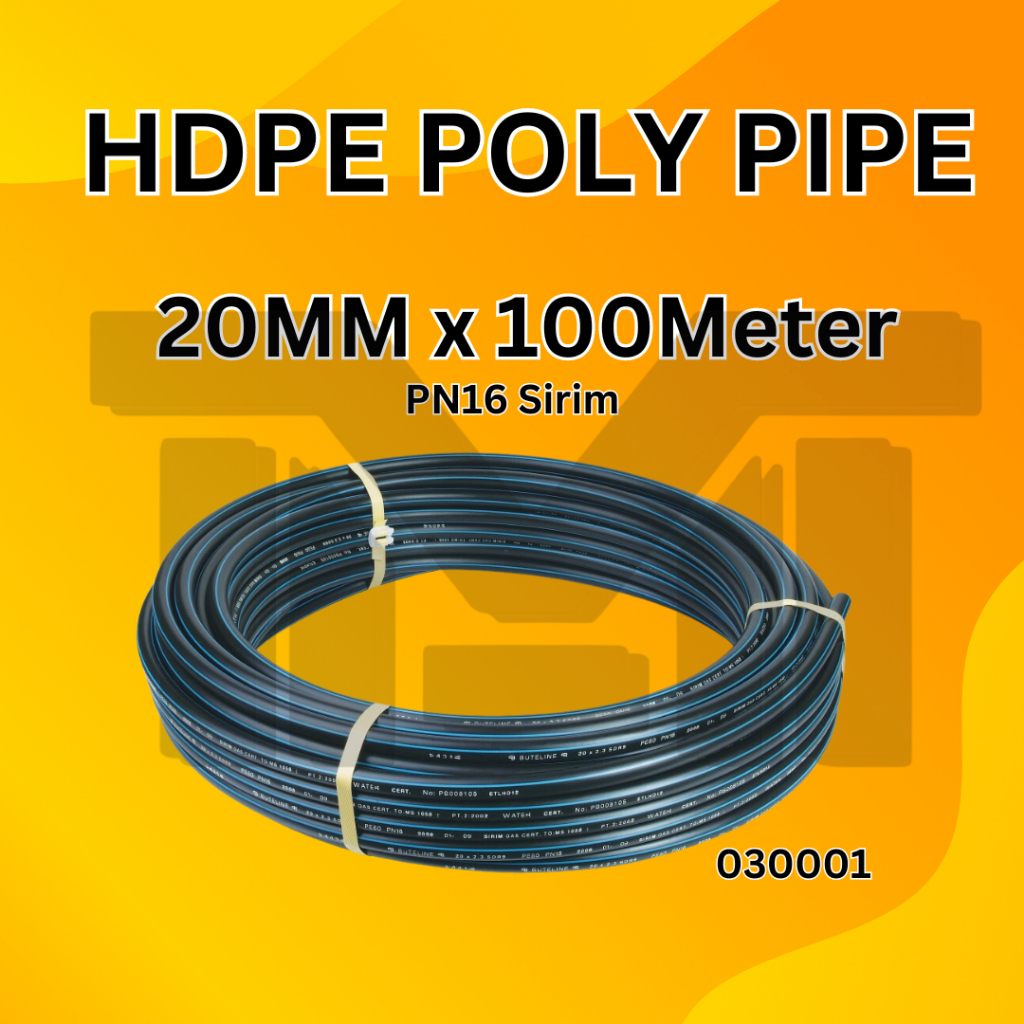 CS "SIRIM" 20MM PN16 100METER HDPE Poly Pipe Poly Paip /Poly Pipe High ...