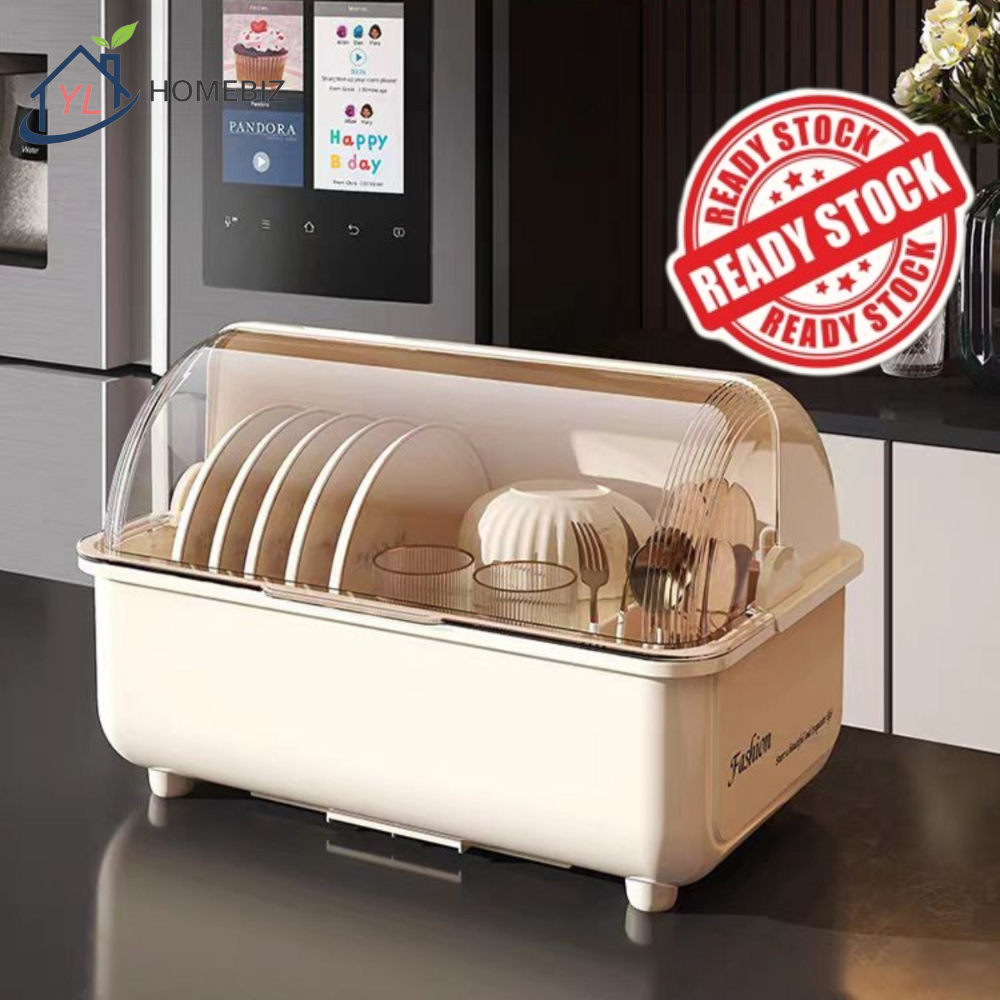 Multiuse Dish Drying Rack with Removable Cutlery Holder Dustproof ...