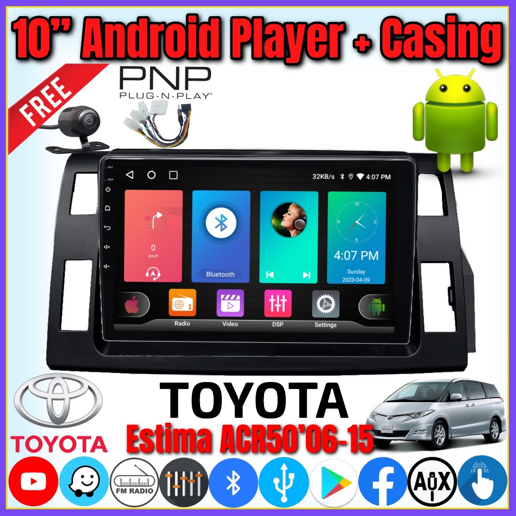 Toyota Estima ACR50 '06-15 (2GB/4GB RAM+32GB/64GB ROM) 10" Android Car ...