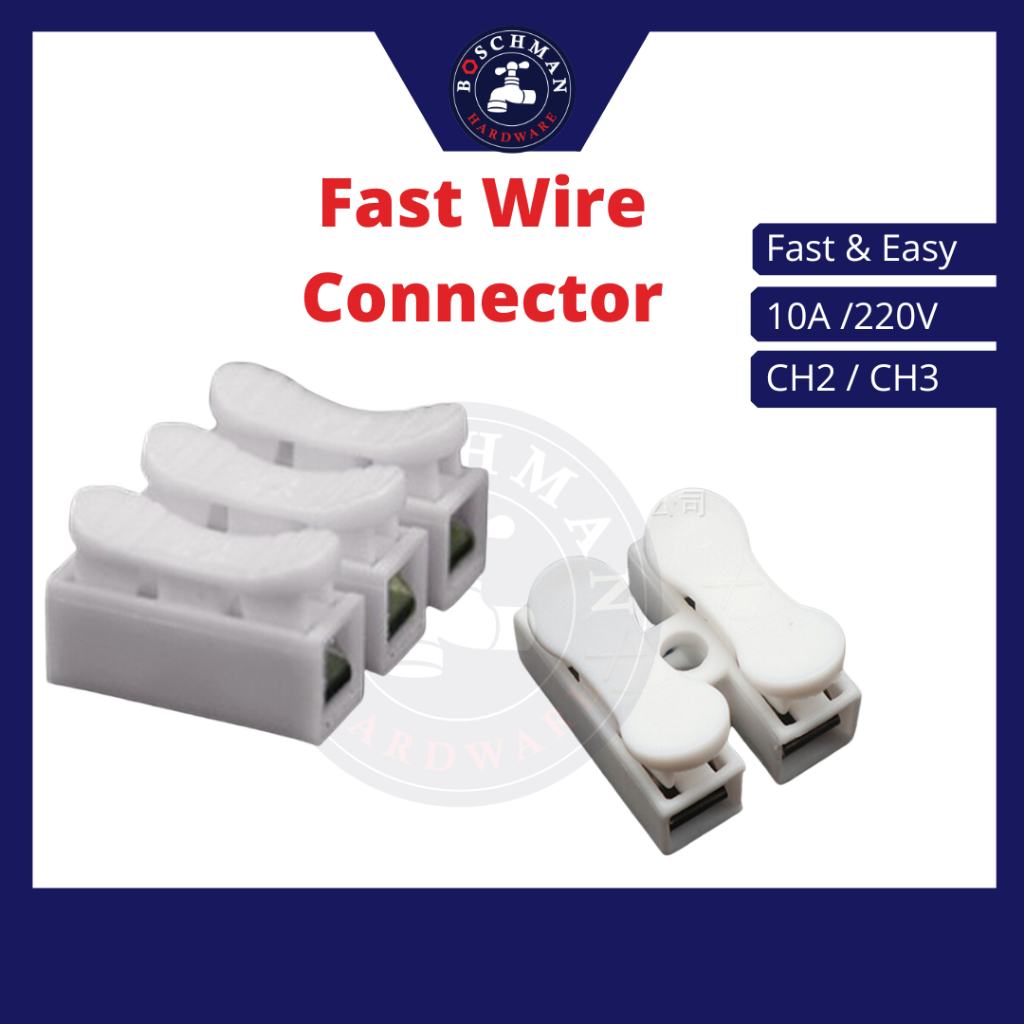 CH2 CH3 Fast Wire Connector Reusable Safe Spring 2 Pin 3 Pin Push Quick ...