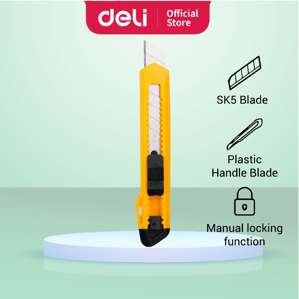 Deli Cutter Knife SK5 8 Section Blade Manual Lock System For Convenient ...