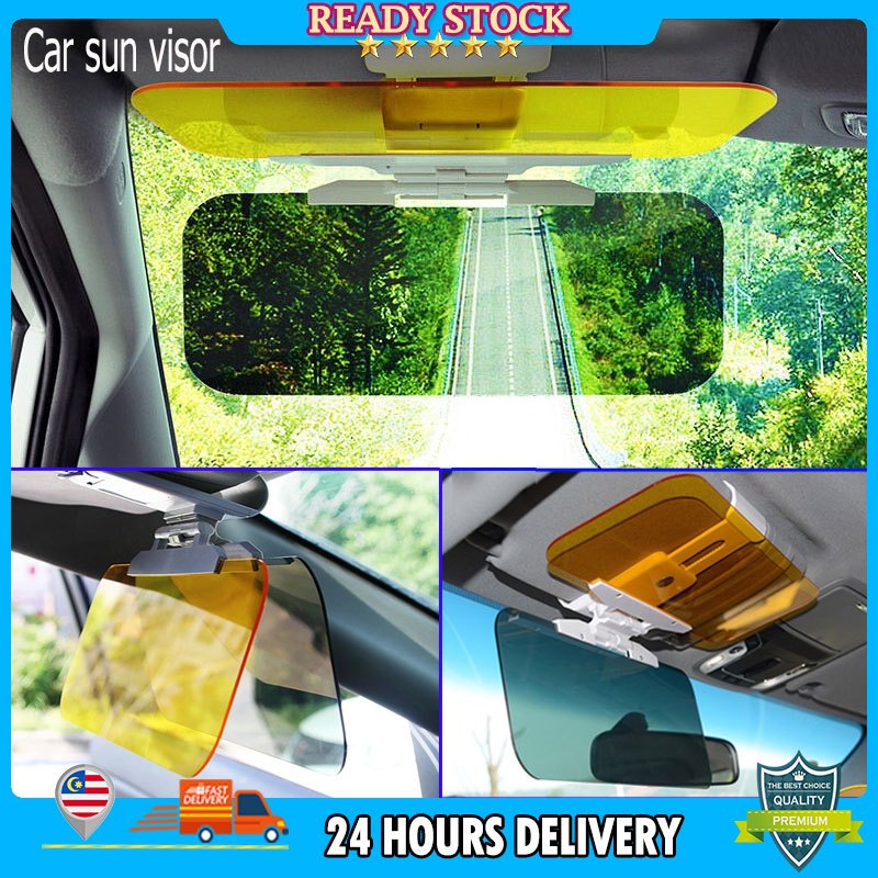 Car sun visor 2 in 1 Adjustable Safety HD Vision Day and Night Anti Uv ...