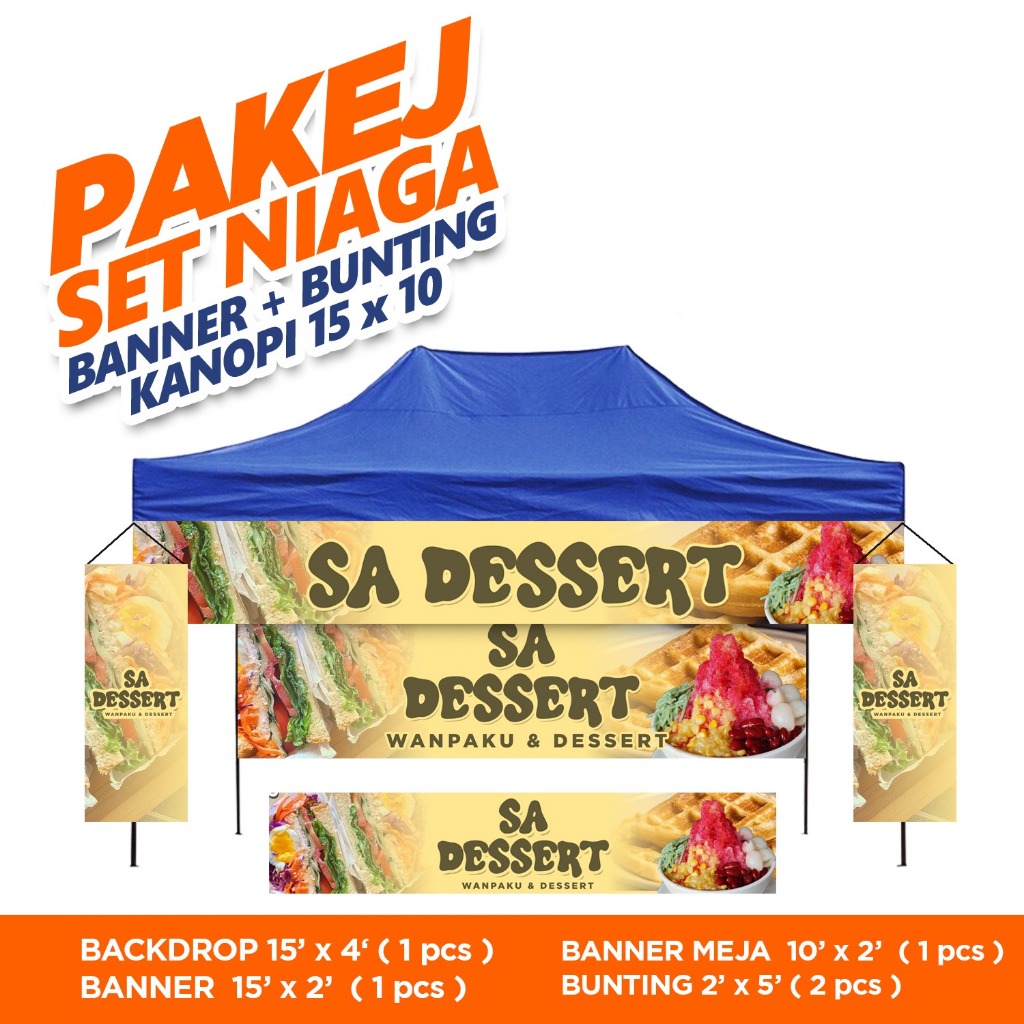 Banner & Bunting, Pakej Niaga untuk Khemah size 10x15 | Shopee Malaysia