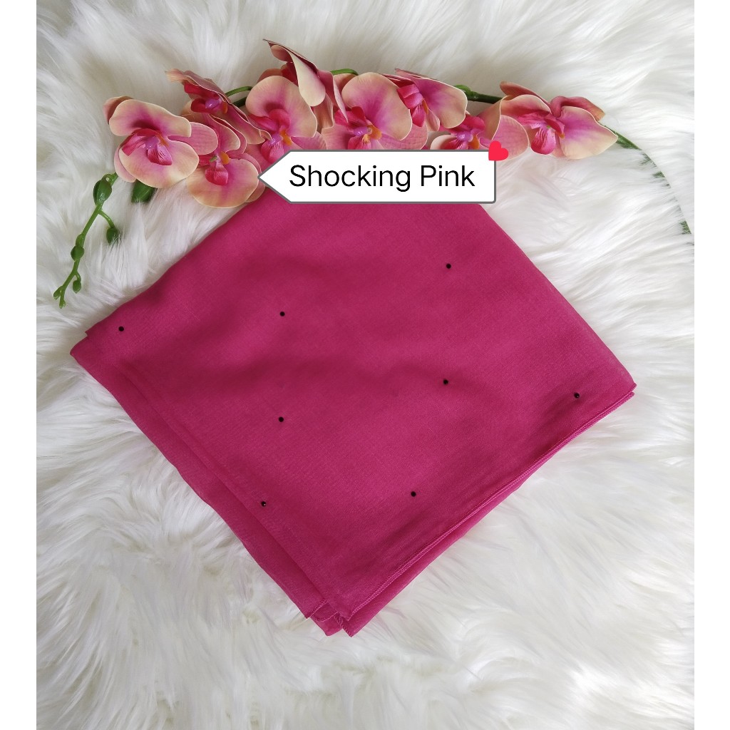 Bawal Cotton Batu Hitam, Bawal Manik Hitam, Square Hijab Batu, Hijab ...