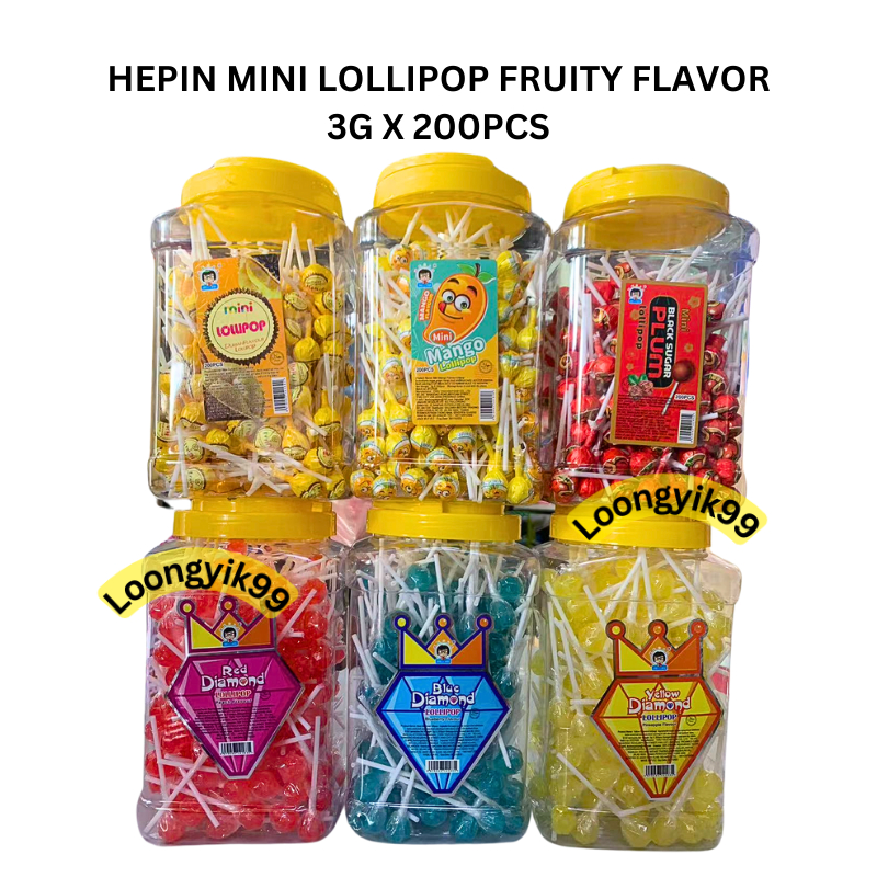 HEPIN MINI LOLLIPOP FRUITY FLAVOR 200PCS HALAL | Shopee Malaysia