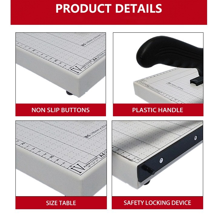 QUAFF Paper Cutter A3 / A4 / A5 / B4 Size ( Metal Base / Wood Base ...