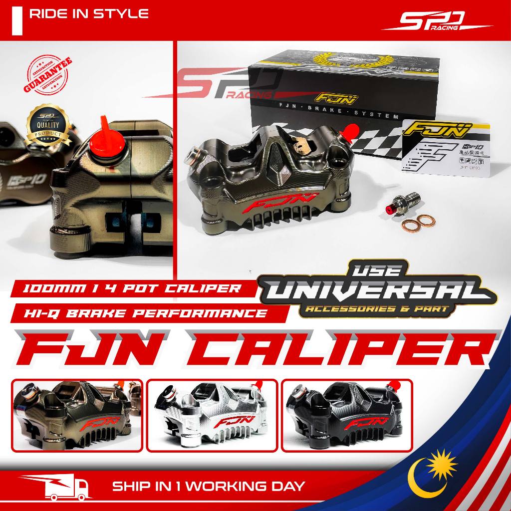 Universal Brake Caliper FJN I 100MM - 4 POT Caliper I Andioc Titanium ...
