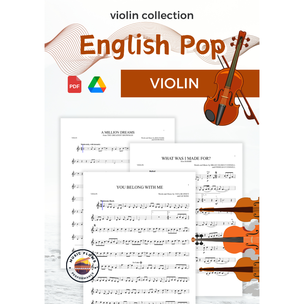Violin《 English Pop Songs 》36 Songs I E-Music Sheets | Shopee Malaysia