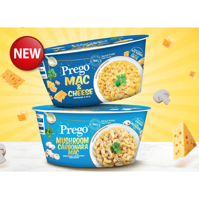 PREGO MUSHROOM CARBONARA MAC (71g) & MAC & CHEESE (70g) INSTANT PASTA ...
