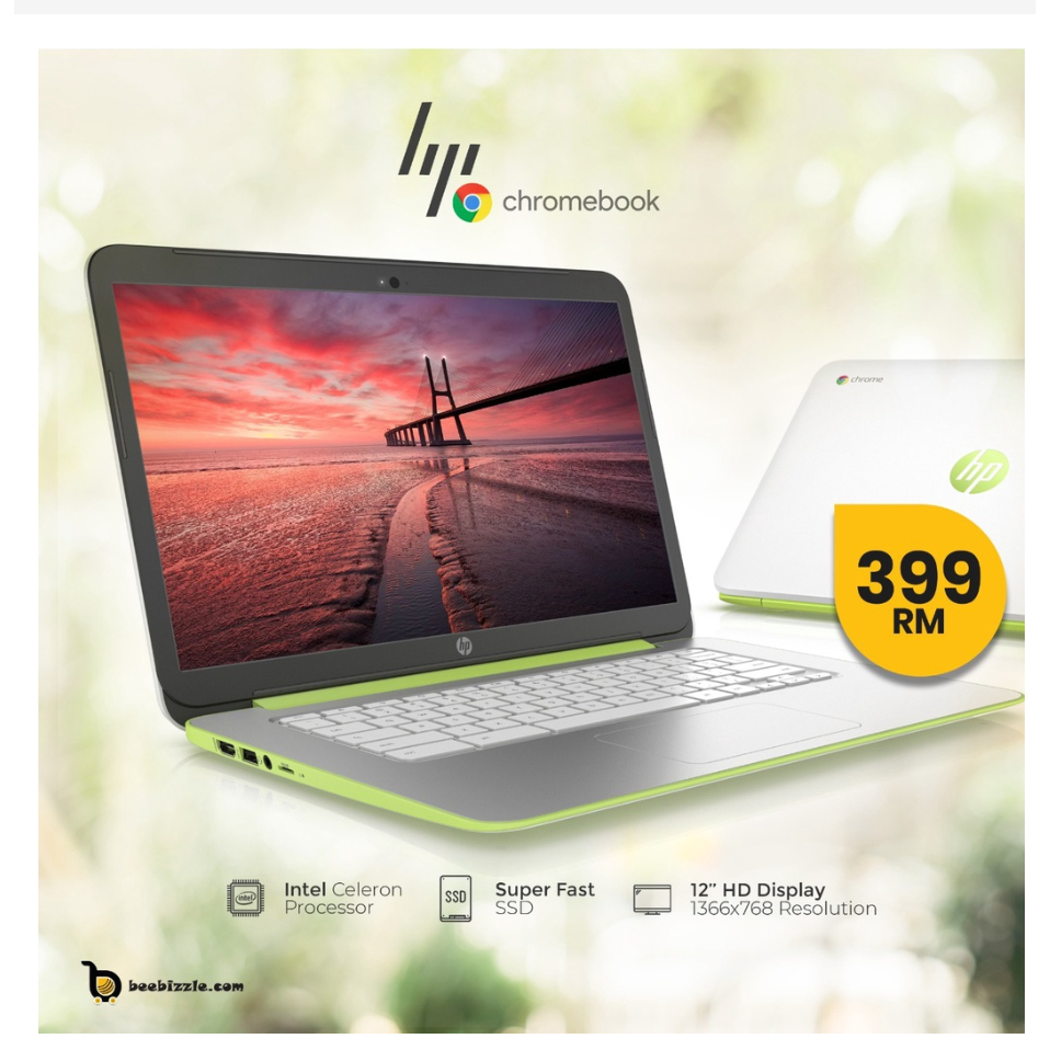 HP tuchscren Chromebook HD Laptop PC (Intel Celeron, 4GB RAM,16 GB ...