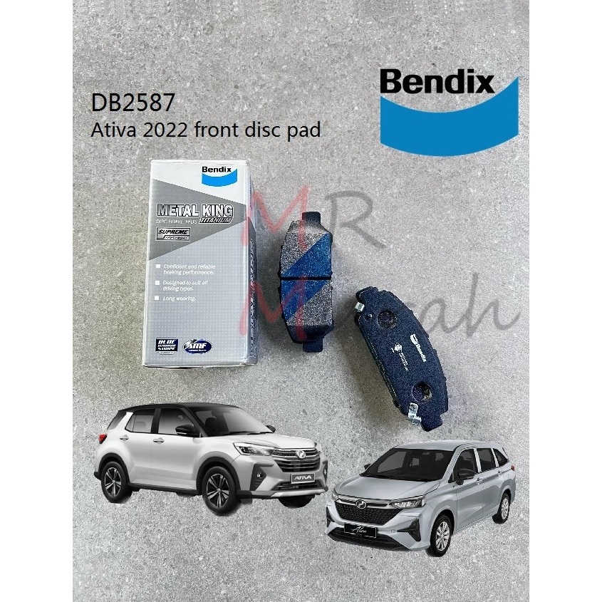 Bendix DB2587 Front Disc Brake Pad Perodua Ativa New Alza 2022 Toyota ...
