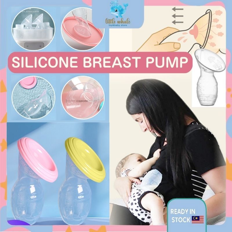 🐳Manual Silicone Breast Pump with Cover BPA Free Breast Milk Pump Food ...