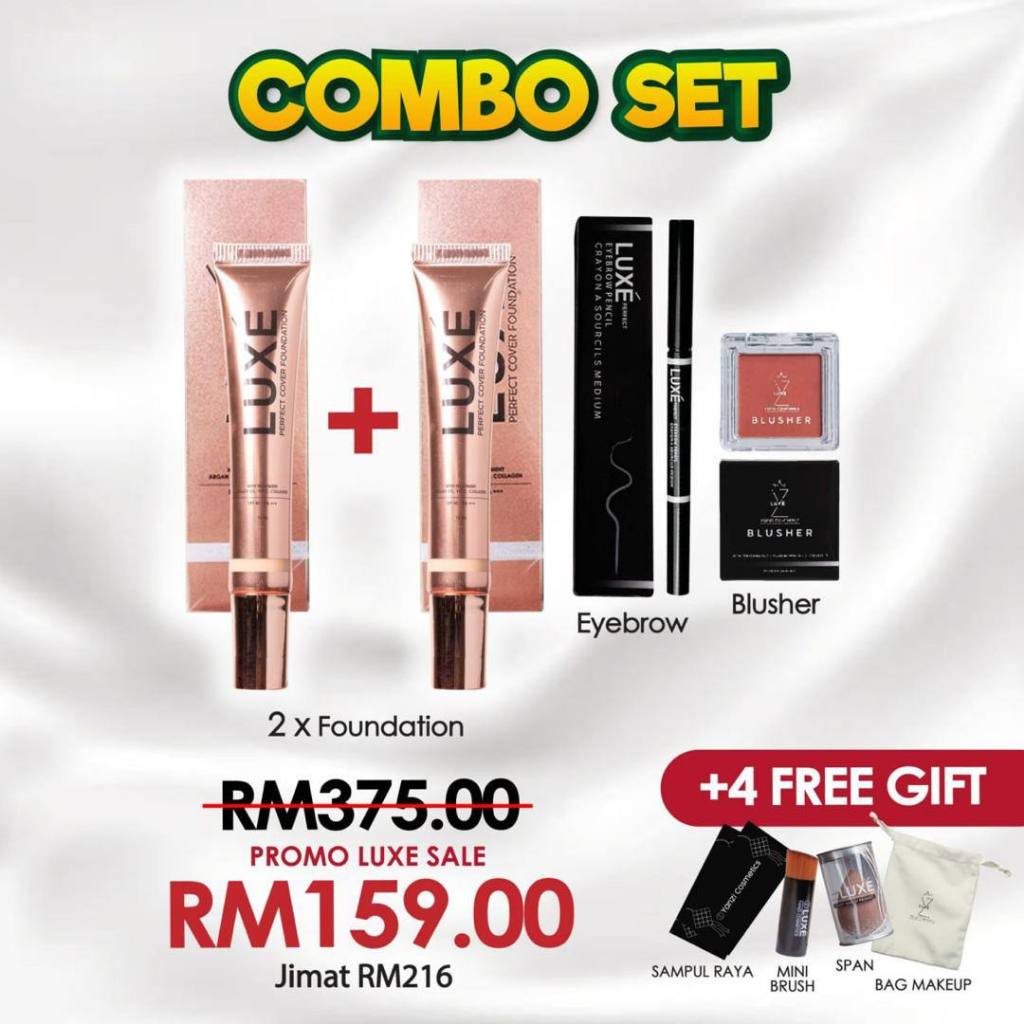 (Luxe Combo) LUXE FOUNDATION + ORIGINAL HQ + EXTRA FREEGIFT | Shopee Malaysia