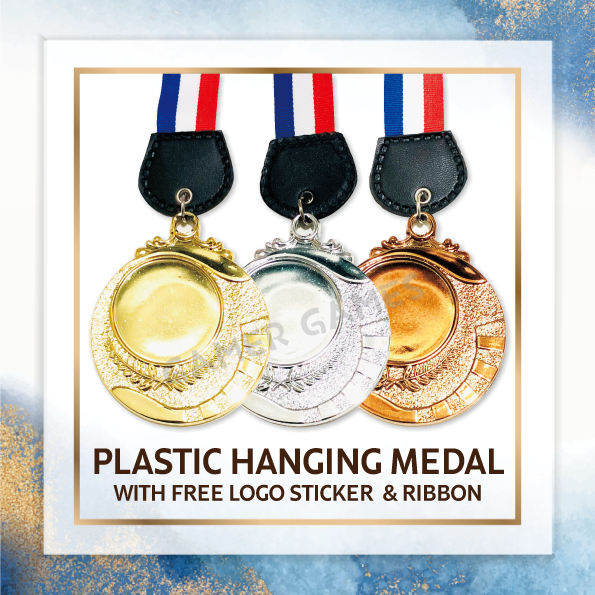 FREE STICKER LOGO HANGING MEDAL PLASTIK/BOTH SIDE STICKER WITH RIBBON ...