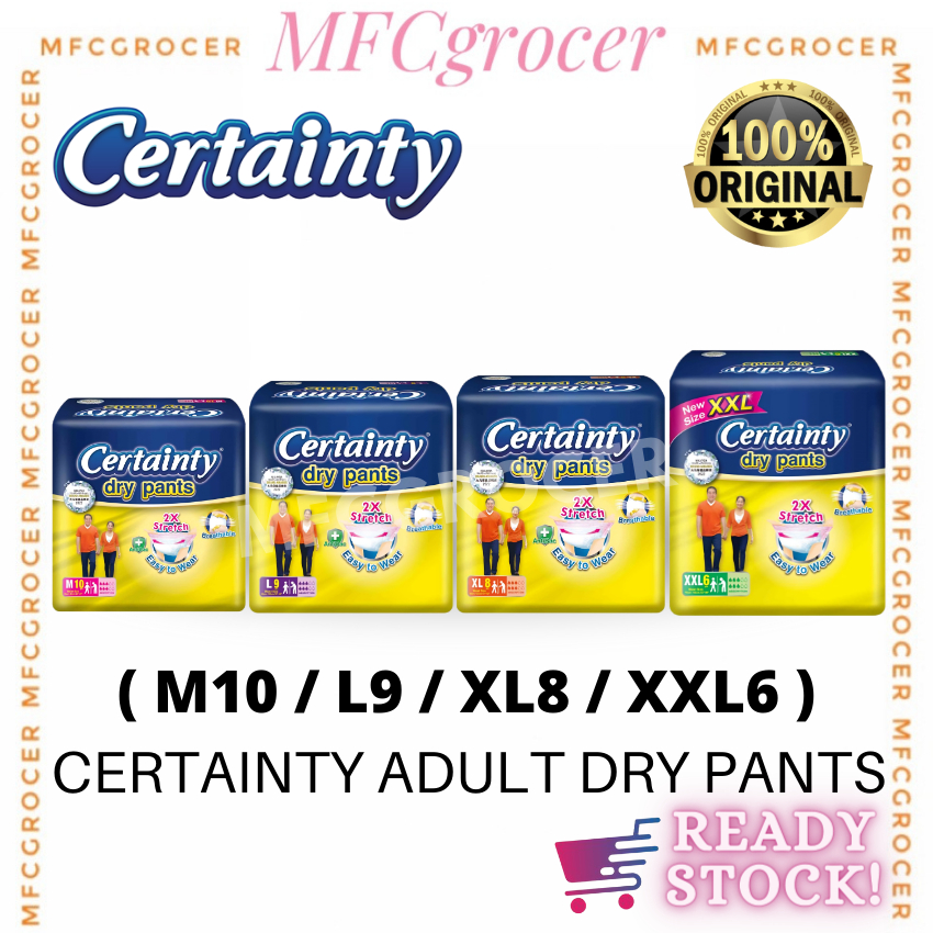 CERTAINTY DryPants Adult ( M10 / L9 / XL8 / XXL6's ) YELLOW | Shopee ...