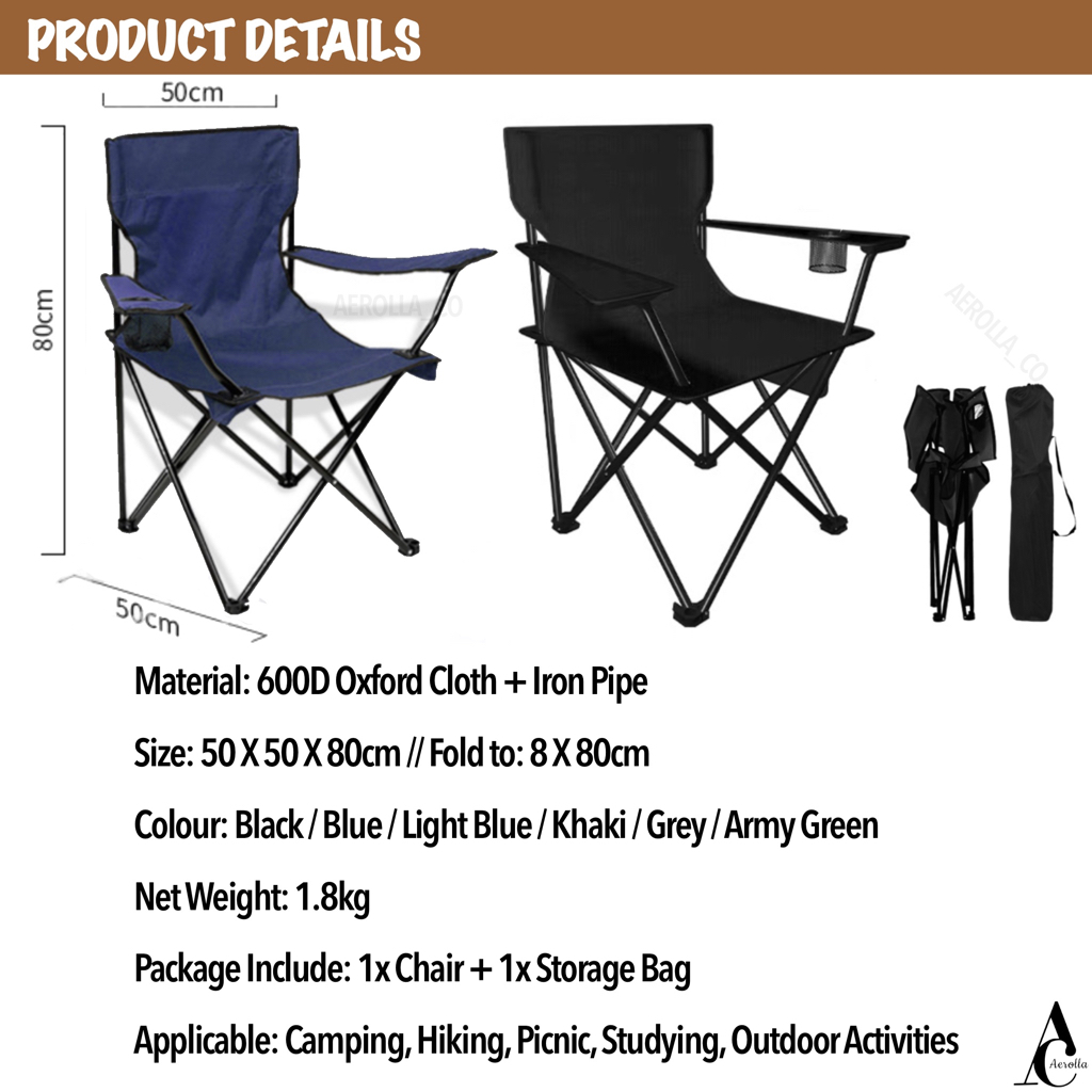 Kombo Kerusi Healing/1 Set Combo Camping Chair with Arm Rest Portable ...
