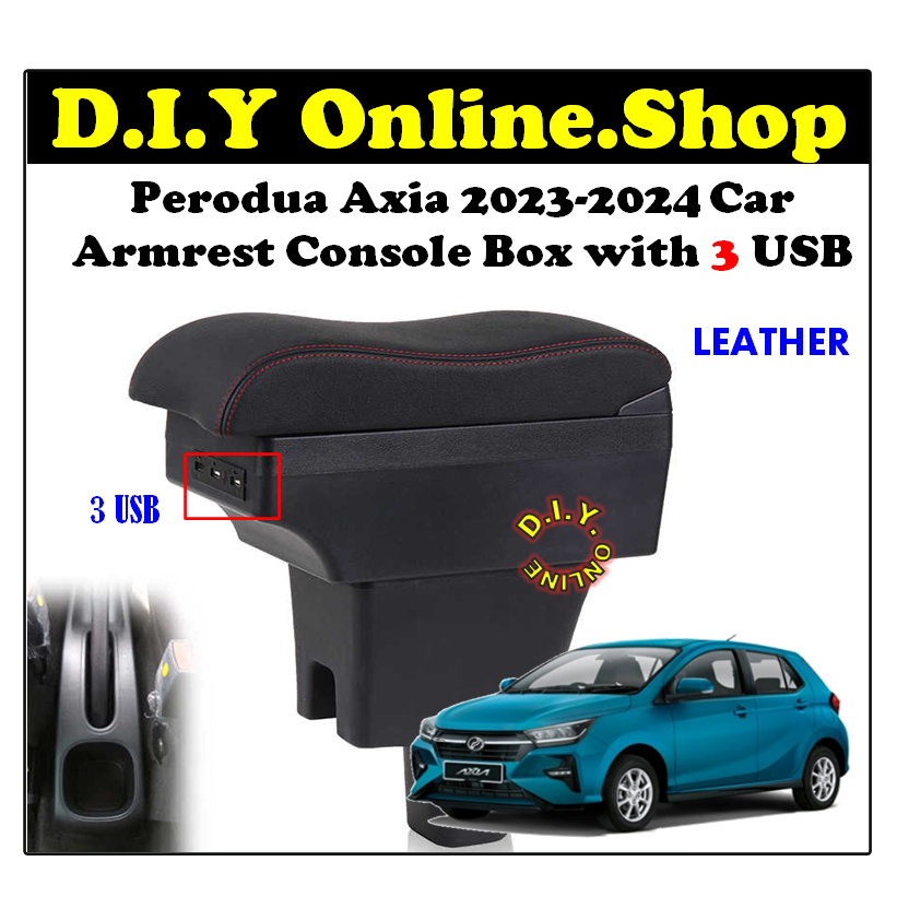PERODUA AXIA 2023-2024 CAR ARMREST CONSOLE BOX WITH USB | Shopee Malaysia
