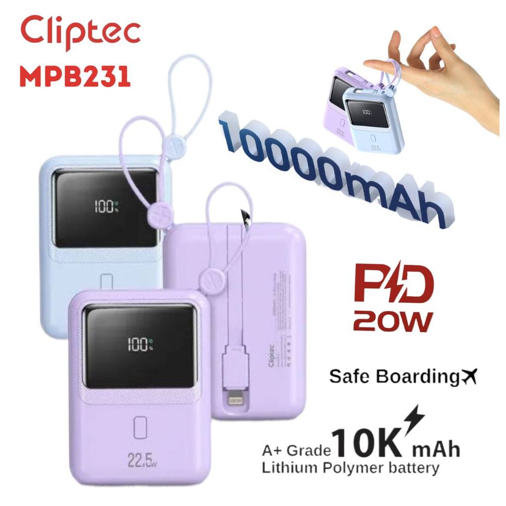 CLIPTEC MPB231 10000MAH 22.5W+PD20W FAST CHARGING MINI POWER BANK W ...