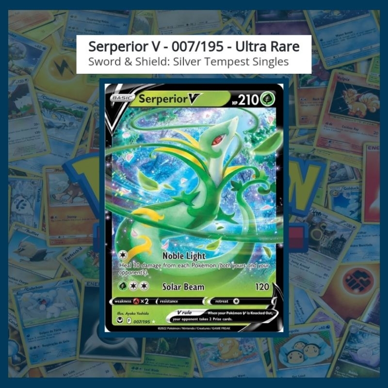 Pokemon TCG: Serperior V 007/195 - Silver Tempest | Shopee Malaysia