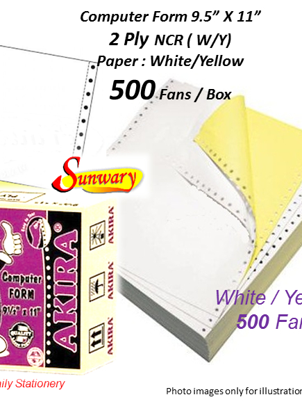 2 ply white / yellow NCR Computer Form Akira 2ply NCR - White/Yellow ...