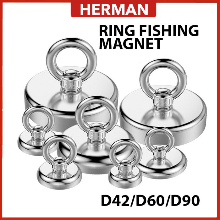 Fishing Magnet D42 D60 D90 60kg/120kg/340kg Super Strong Magnet ...