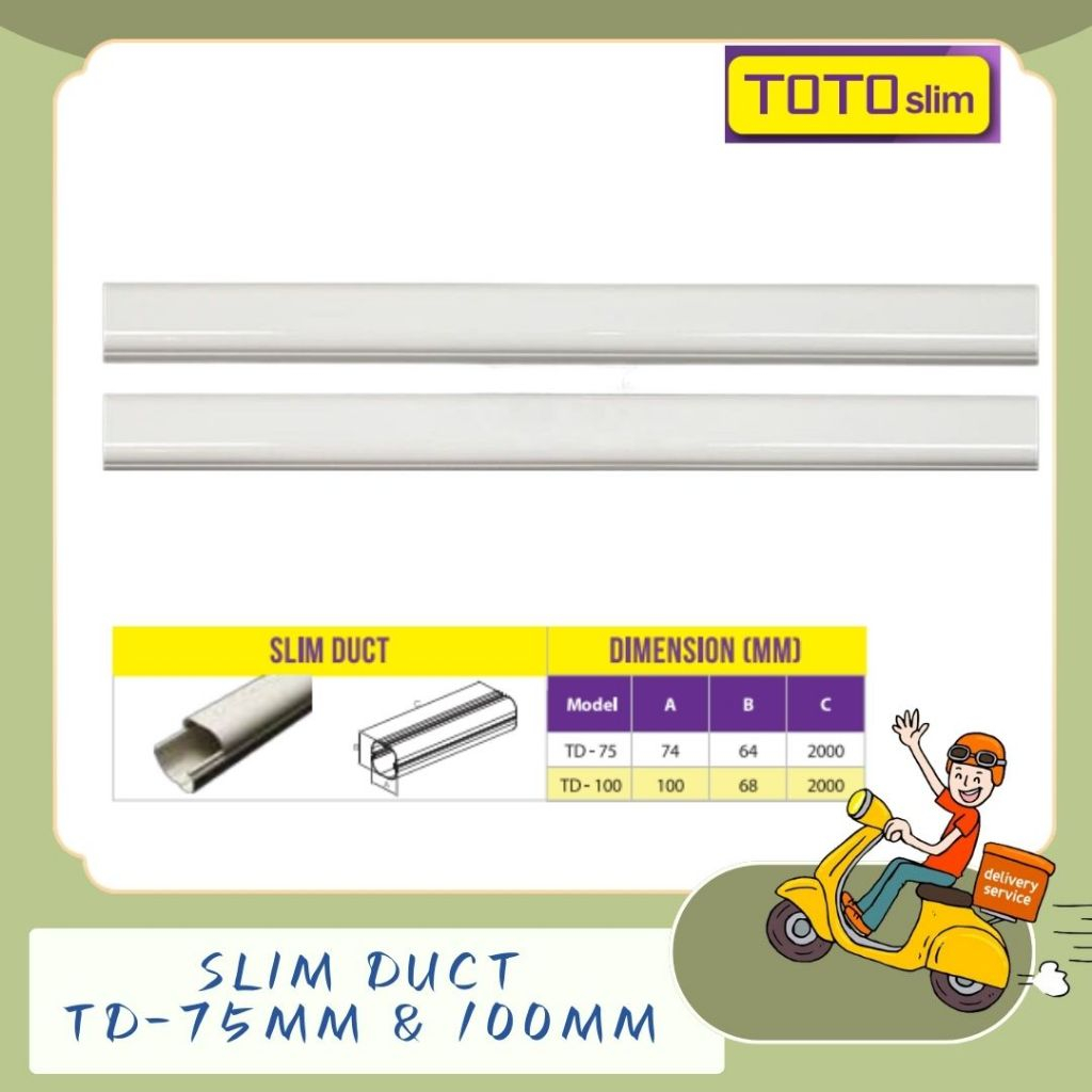 TOTO SLIM AC LINEST COVER SYSTEM | PVC TRUCKING FOR AIR COND PIPE | Shopee Malaysia