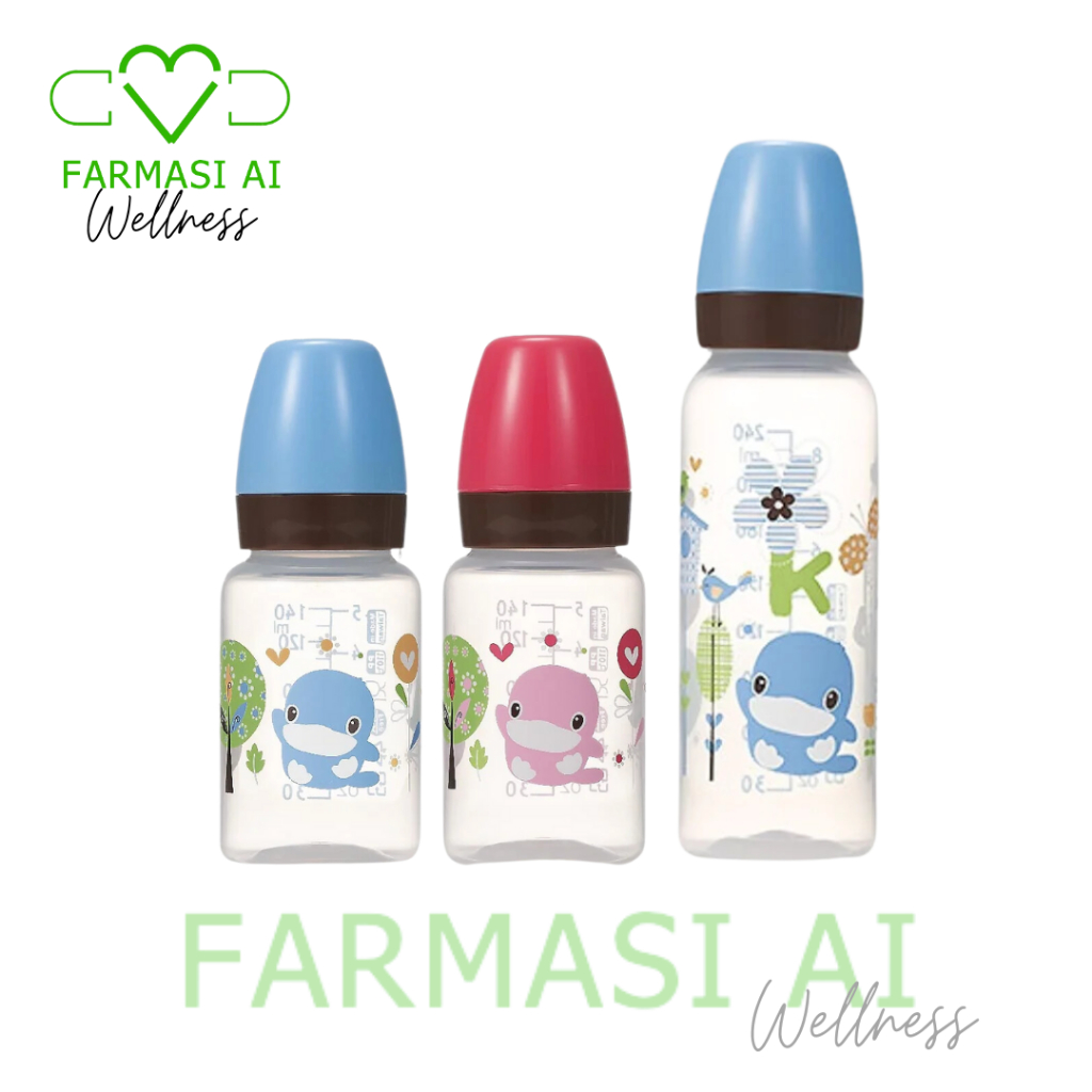 Kuku Duckbill Standard PP Feeding Bottle 140ml-240ml (Blue/Red) | Shopee Malaysia
