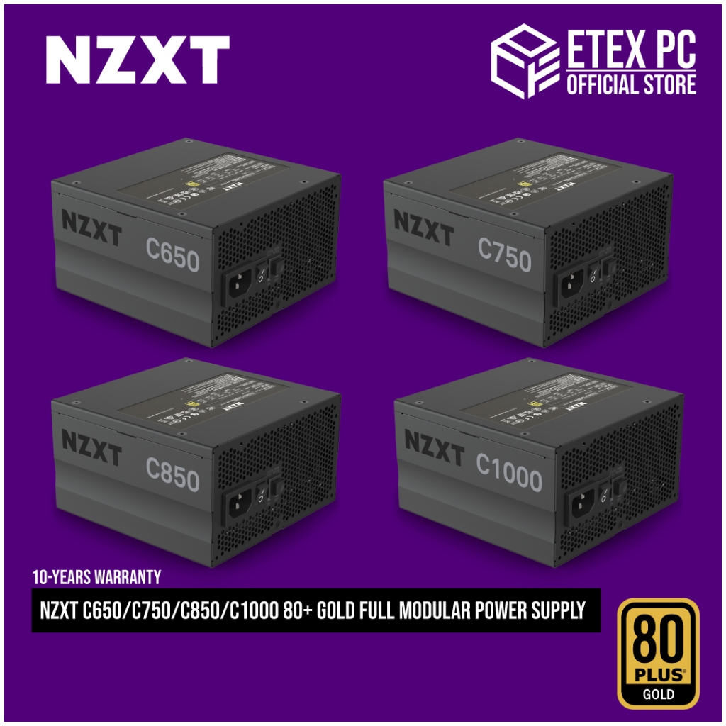 NZXT C650/C750/C850/C1000 80+ GOLD Full Modular Power Supply - 650W ...