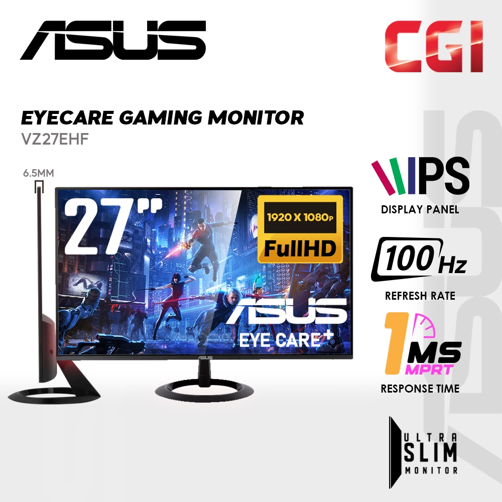 Asus 27" VZ27EHF IPS FHD Adaptive Sync 100Hz 1ms Eye Care Ultra-Slim ...