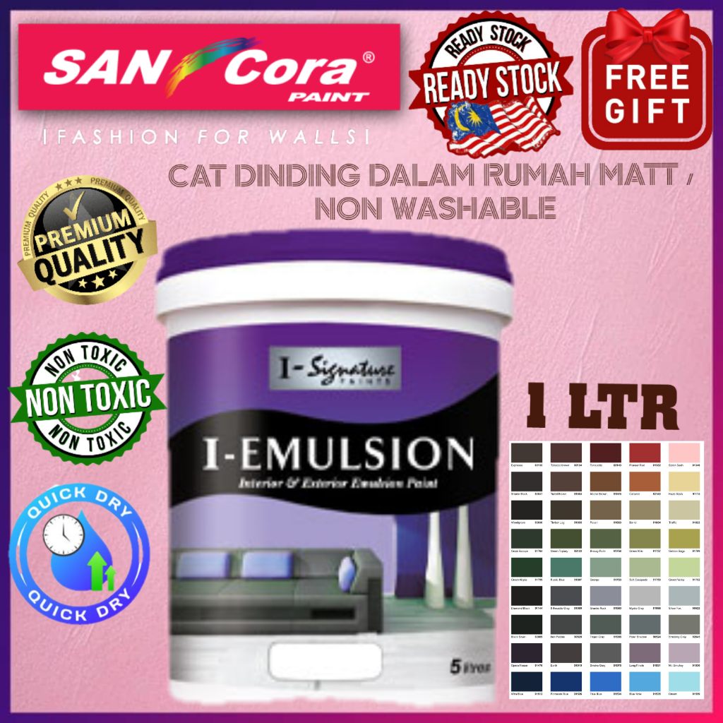 🔥🔥SANCORA I EMULSION 1 LITER Interior Wall Matt Paint / Cat Dinding ...