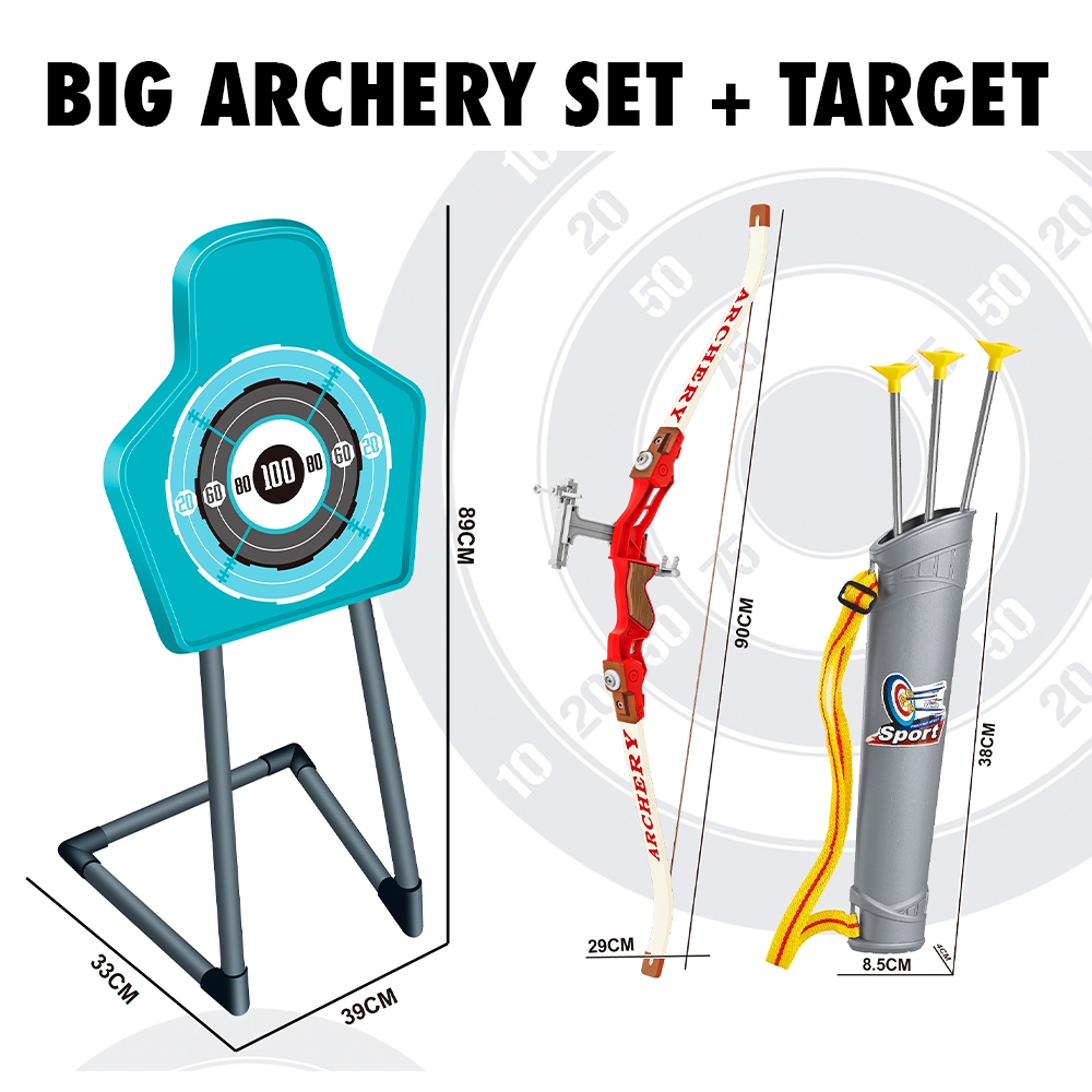 [Ada Laser] Kids Archery Bow Set Bow Arrow Target Stand Archer Toy ...
