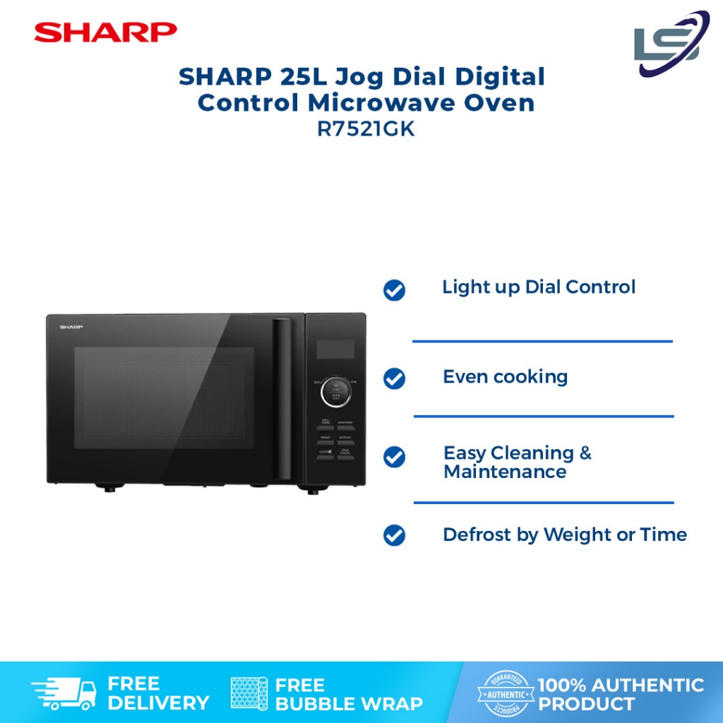 SHARP 25L Jog Dial Digital Control Microwave Oven R7521GK | J-Tech ...