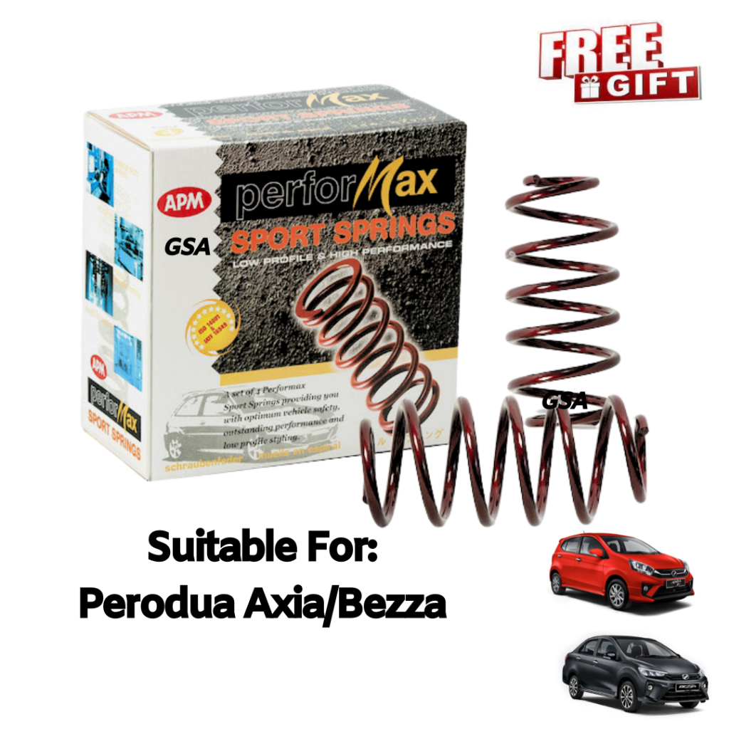 APM Performax Axia & Bezza Lowered Sport Spring Set ( 4 PCS ) | Shopee ...