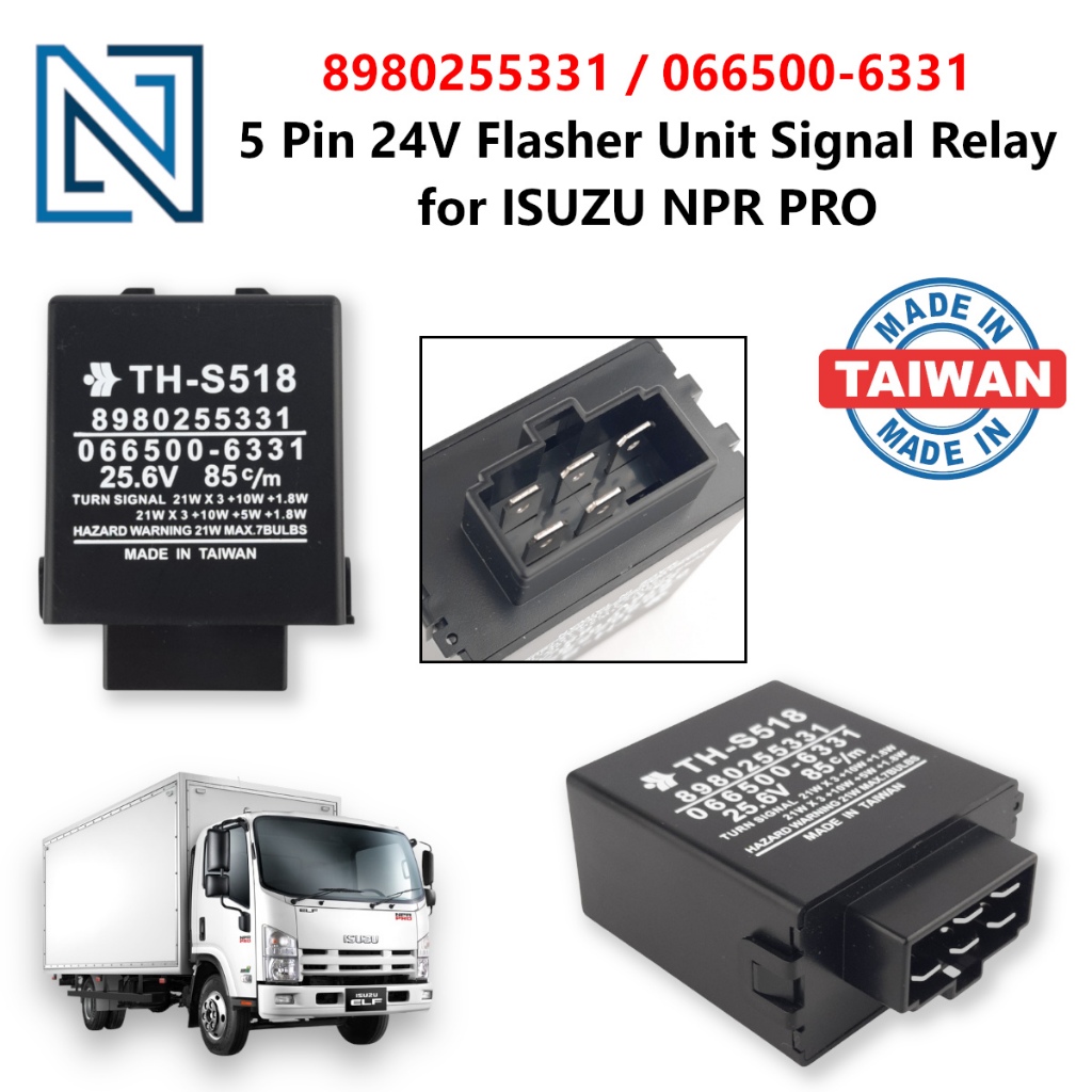 [ Made in Taiwan ] 5 PIN 24V Flasher Unit Signal Relay for ISUZU NPR ...
