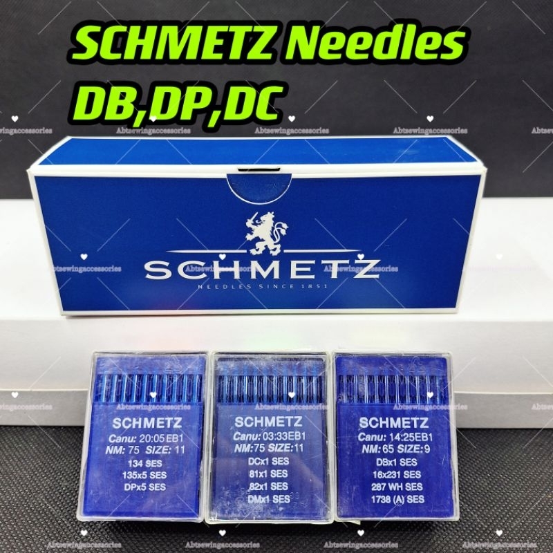 SCHMETZ Industrial Sewing Machine 1Pkt DB/DP/DC Schemtz Needle/Jarum Mesin Lurus/Jarum Mesin ...
