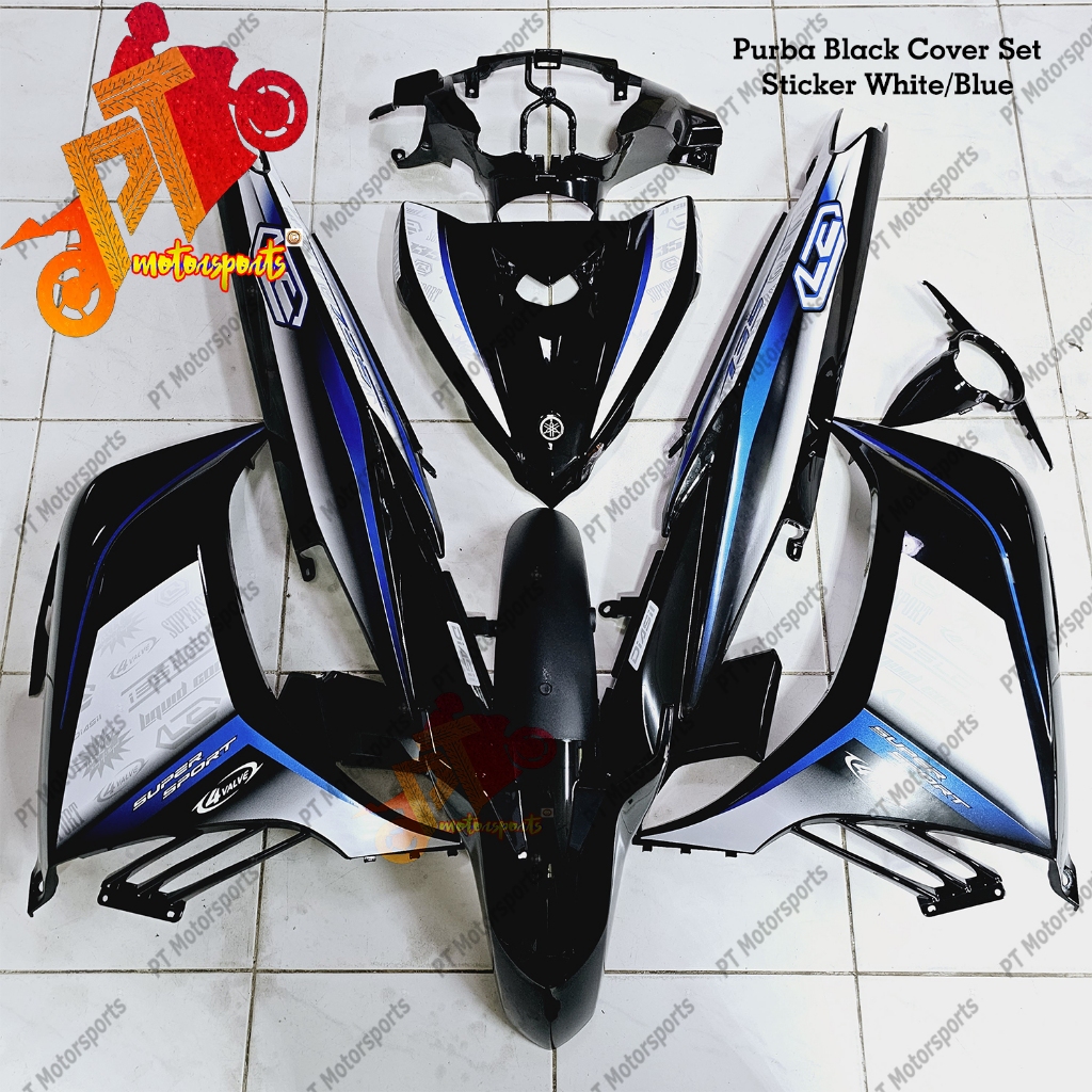 LC 135 V2 V3 V4 V5 V6 V7 Cover set Black Hitam Bodyset Purba Black Blue ...